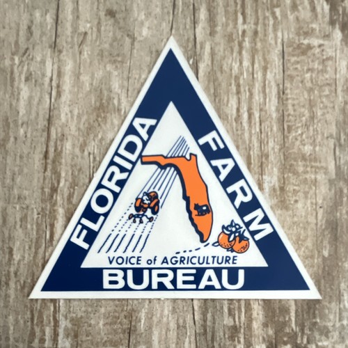 NOS VINTAGE Florida Farm Bureau Agriculture Sticker emblem rare ...