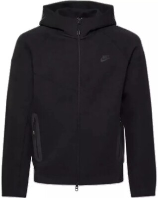 Nike Tech Fleece Windrunner FB7921-010 Full-Zip Black Hoodie NWT ...