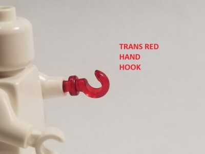 LEGO Minifigure Rare Hook Hand Red Clear Translucent Body Part ...