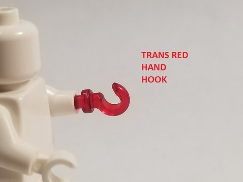 LEGO Minifigure Rare Hook Hand Red Clear Translucent Body Part ...