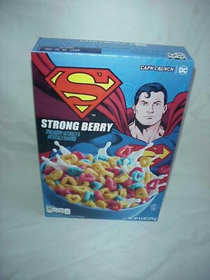 One Cap’n Crunch Strong Berry Superman & Supergirl Box 9.5 OZ DC Comics ...