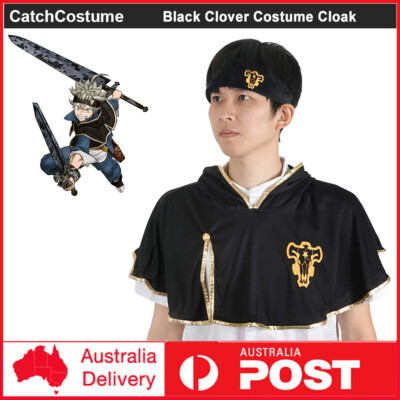 Anime Black Clover Asta Cosplay Costume Cloak Robe Cape Hooded Black ...