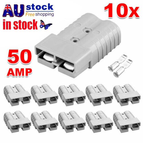 10 x Anderson Style Plug Connectors DC Power Tool 50 AMP 12-24V 6AWG ...