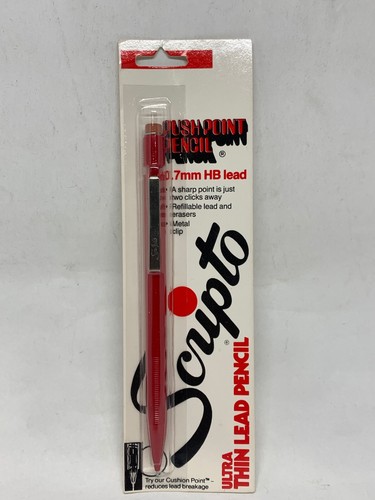 Vintage Scripto Ultra Thin Lead Red Barrel Pencil Pushpoint 0.7mm HB ...