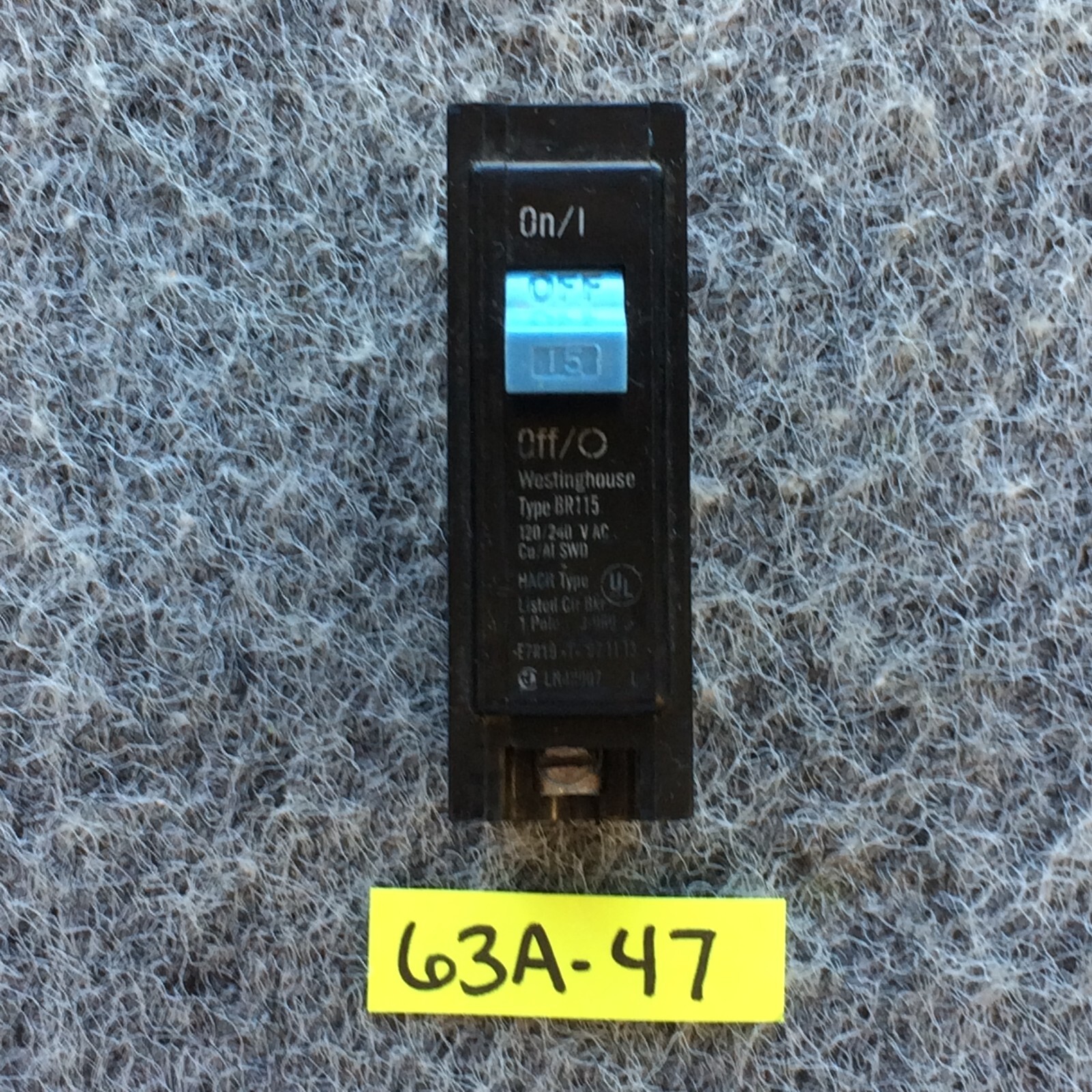 Westinghouse Bryant BR115 1 Pole 15A Circuit Breaker Blue Handle | eBay