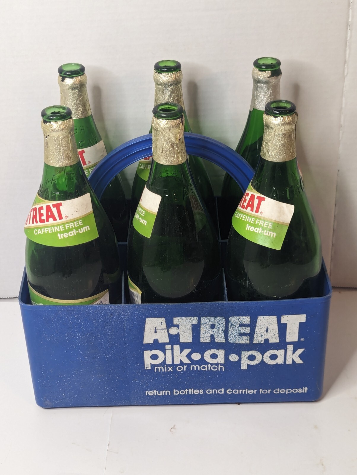 Vintage A-Treat Pik-a-pak Bottle Carrier W/ 6 A-Treat Glass Bottles | eBay