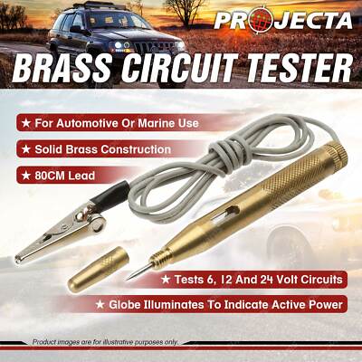 Projecta Brass Circuit Tester Test Wiring Test Light Battery Auto DC ...