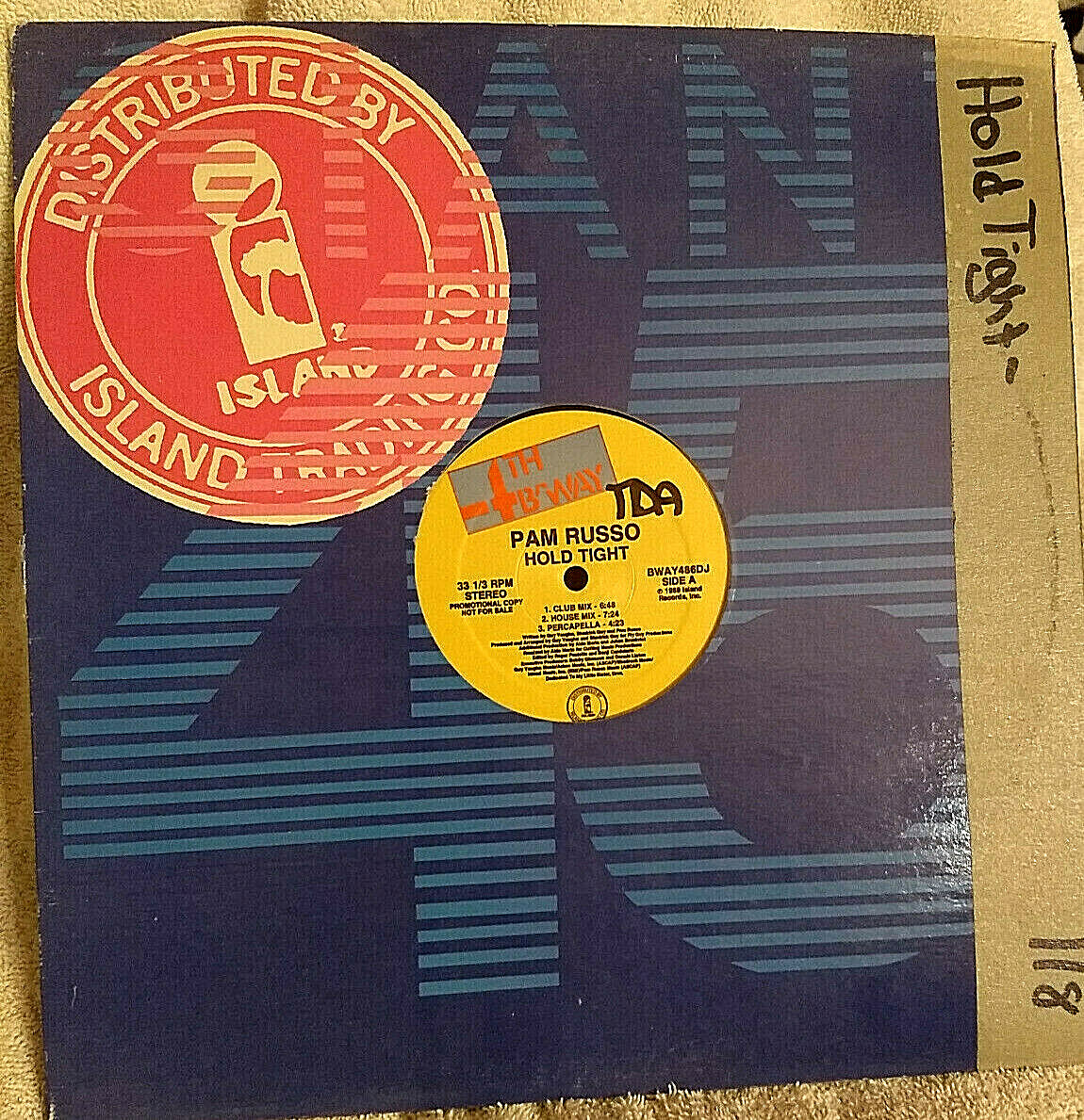 Pam Russo Hold Tight 12" Vinyl 1989 33rpm 4th and Broadway Records BWAY ...