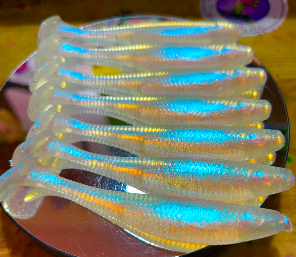 Super Saiyan Blue Color Changing 4” Paddle Tail Swimbaits | Brains ...