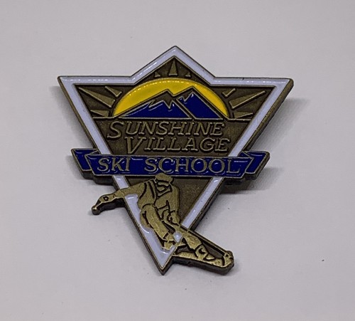 Sunshine Village Banff Ski School Alberta Canada Skier Bronze-Tone Pin ...