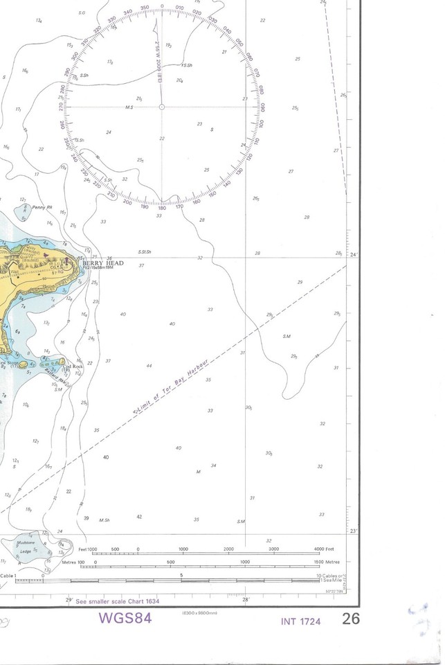 26 England South Coast Harbours On Devon Chart Map Marine Admiralty ...