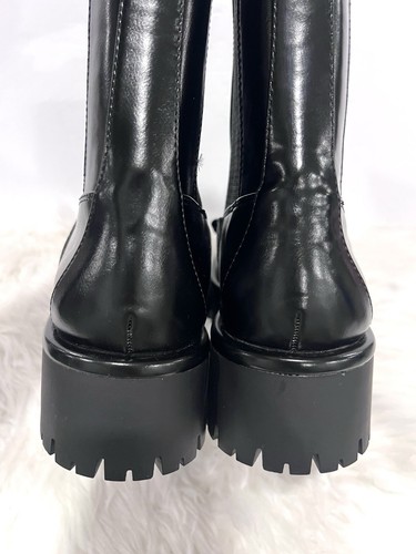 Zara Women Ruched Ankle Chelsea Boots Lug Sole Black Size US 8 EUR 39 ...