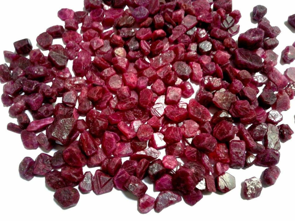 GENUINE EARTH MINED BEAUTIFUL NATURAL RED RUBY BURMA ROUGH GEMSTONE LOT ...