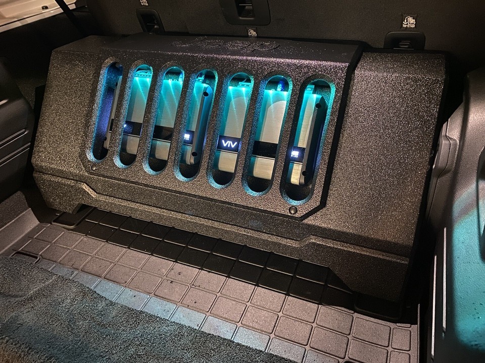 2007-25 Jeep Wrangler JKU/JLU Custom Dual 12” Sub Box W/AmpRack/Grill ...