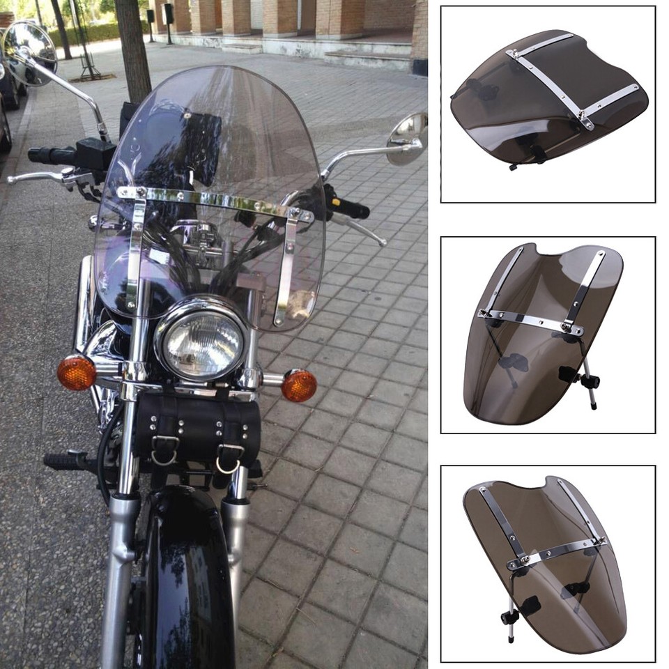 Smoke Windshield Windscreen For Harley Dyna Softail Sportster 883 1200 ...