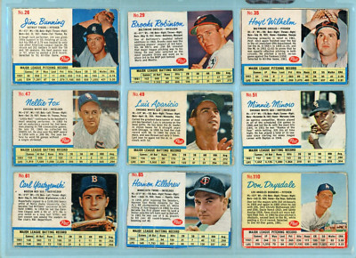 1962 Post Cereal Lot of 18 Different Hall of Famer Baseball Cards | eBay