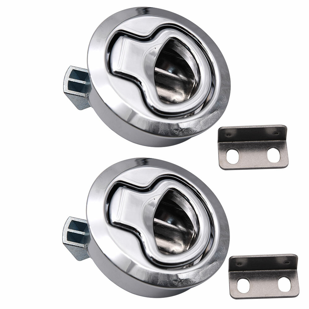 2Pcs Marine Boat Stainless Steel 2'' 50mm Flush Pull Hatch Lock Slam ...