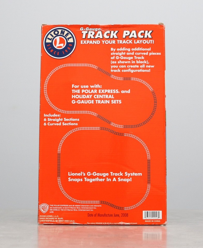 LIONEL G GAUGE TRACK PACK 6 CURVED 6 STRAIGHT 7-11101 UNOPENED BOX MADE ...