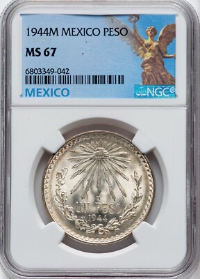Mexico 1944 M - One Peso - NGC MS67 - Stunning Superb Gem Specimen | eBay