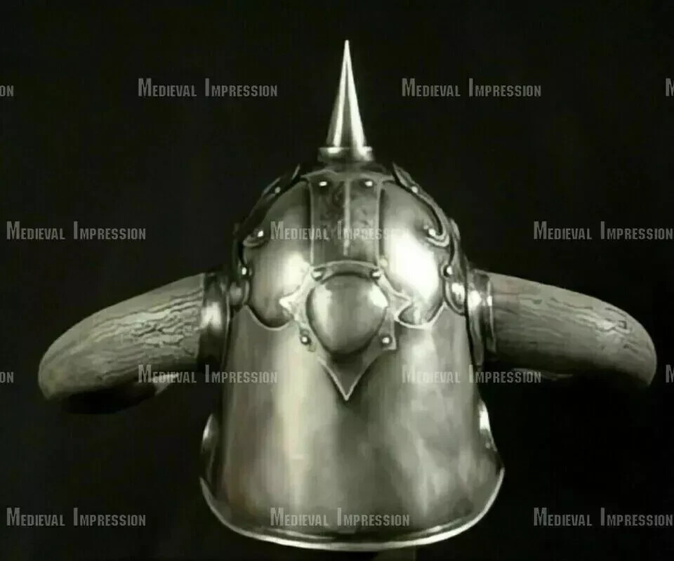 Medieval Death Dealer Helmet Metal Steel With Liner and Chin Strap LARP ...