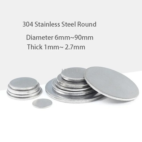 304 Stainless Steel Round Plate Circular Sheet Disc Solid Flat Pad ...