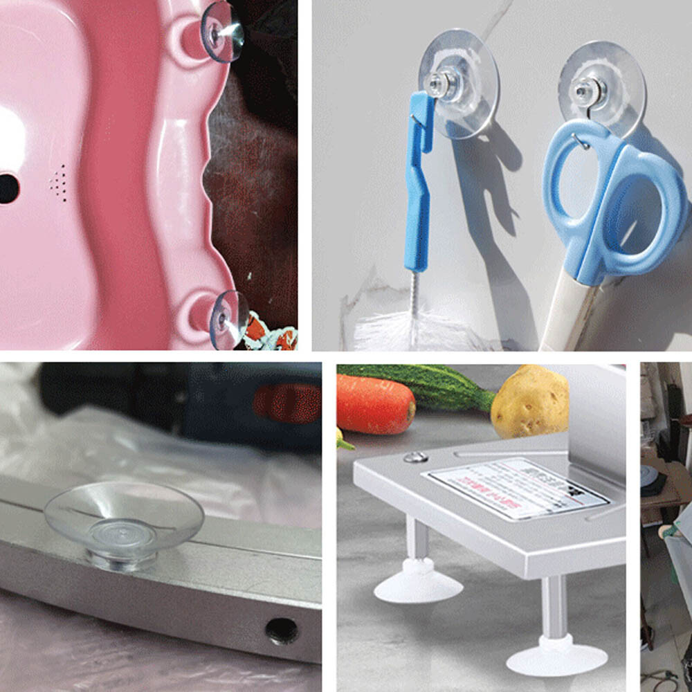 20Pcs Strong Suction Cups Rod Knurled Hook Clear Kitchen Glass w/ M4 ...