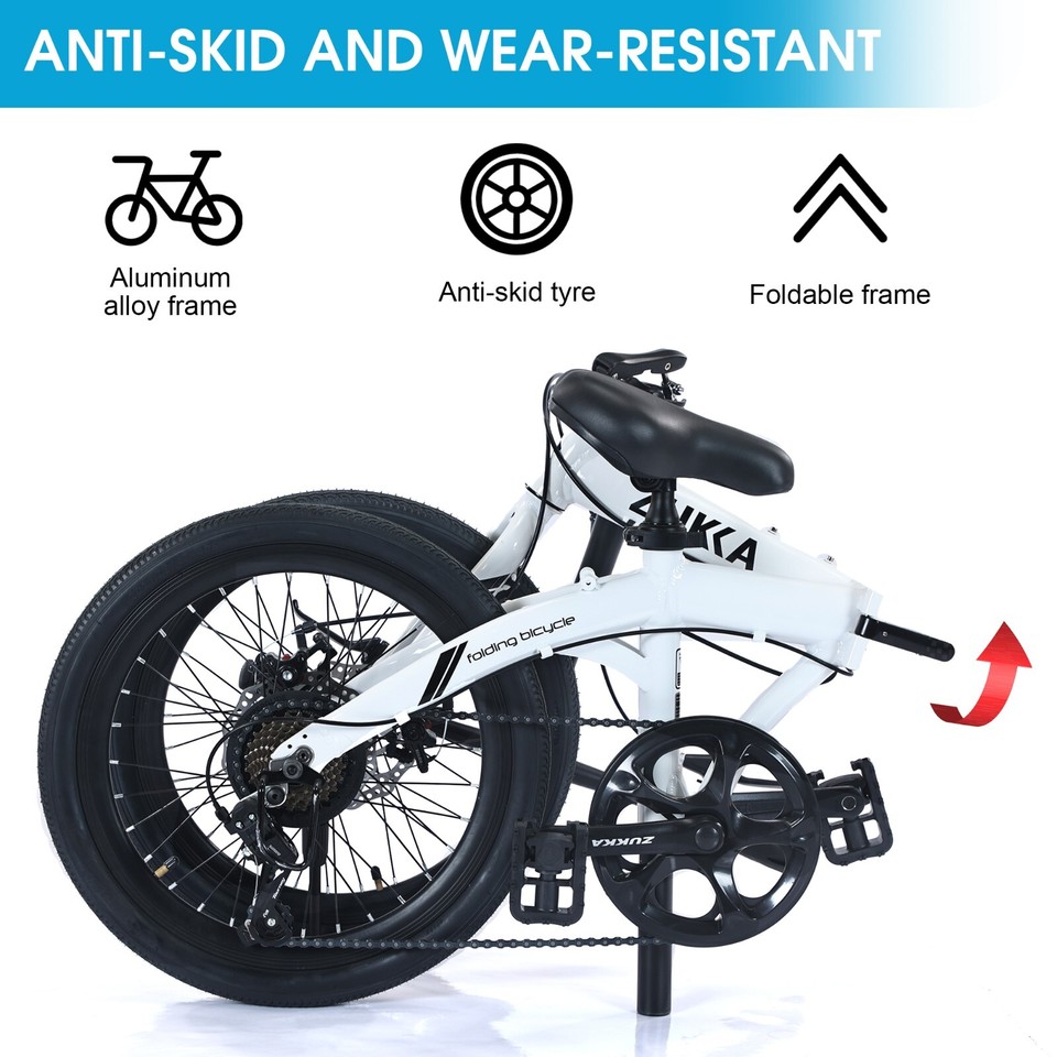 20 Inch Adult Foldable Bike Folding Bicycle 7 Speeds Aluminium Alloy ...