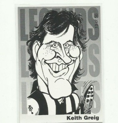 2003 AFL KANGAROOS NORTH MELBOURNE KEITH GREIG WEG ART LEGENDS CARD ...