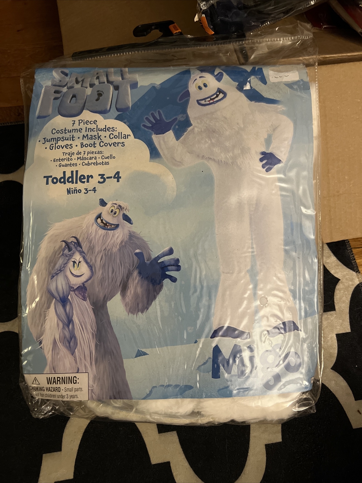 New Amscan Small Foot Migo Costume Toddler Size 3-4 Halloween 7 pc ...