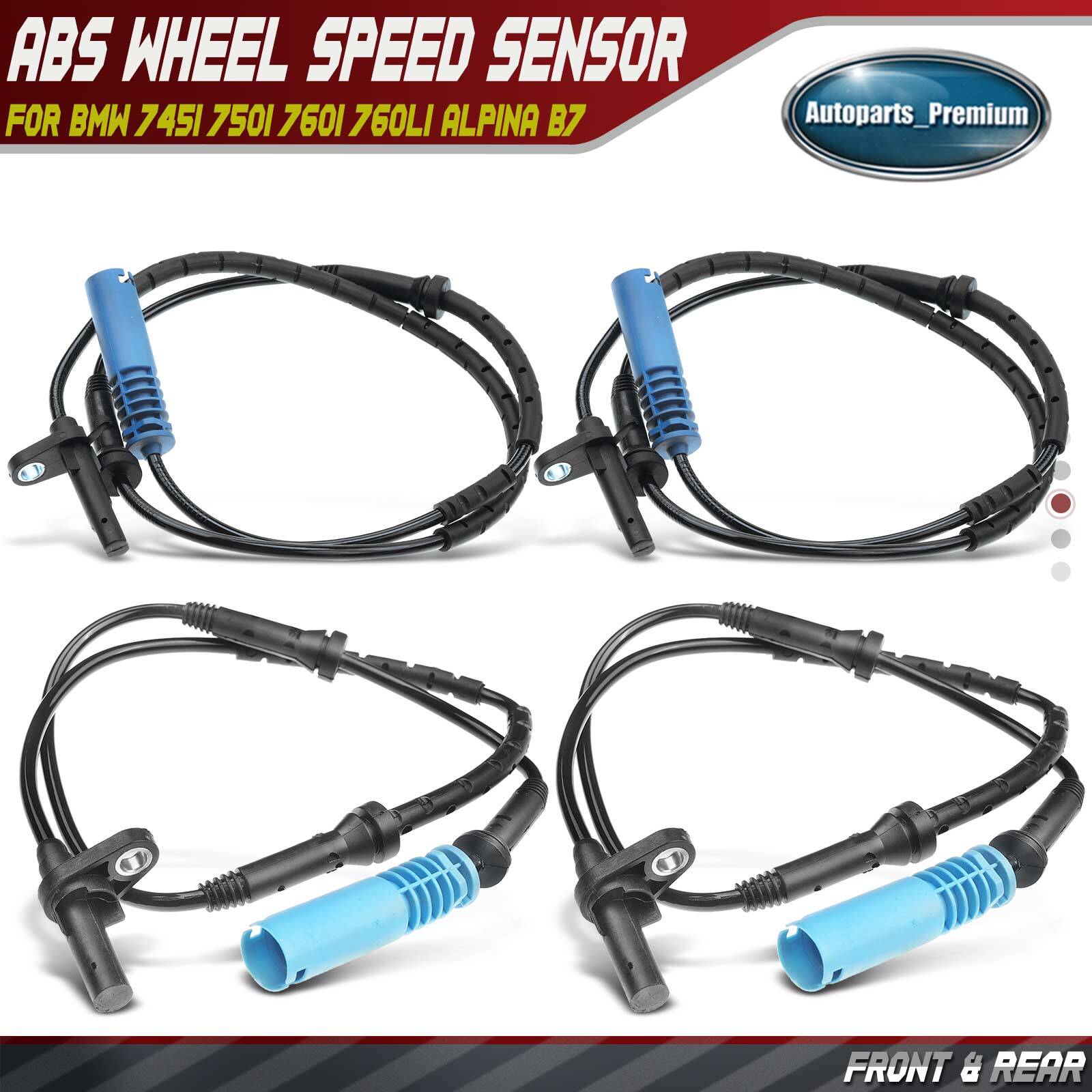 4Pcs Front & Rear ABS Wheel Speed Sensor for BMW 745i 750i 760i 760Li ...