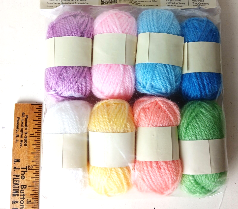 Lion Brand Yarn Bonbons Yarn Small Skeins Pack Pastel Shades Light 100% ...