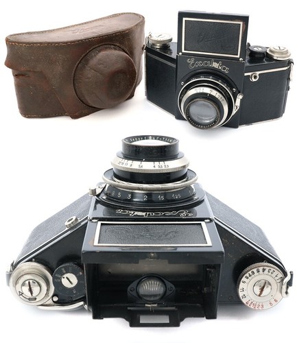 Ihagee Exakta B (Typ 4.1) schwarz mit Zeiss Tessar 7,5cm f2,8 und ...