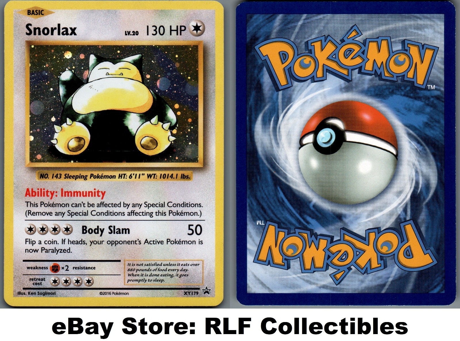 2016 Pokemon, XY Promos, #XY179 Snorlax, Holo Black Star Promo | eBay