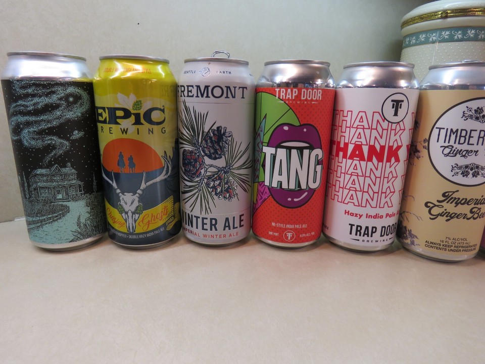 10 Craft Empty 16 oz Beer Cans: Structures, Epic, Trap Door, Matchless ...