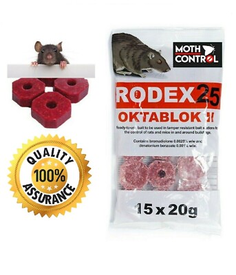 Rat and Mouse Poison Bait Blocks 300g Rodex25 - Strongest Rat Killer ...