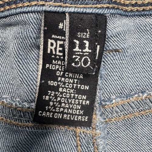Rewash Shorts 11 Mid Rise Raw Hem Blue Jean Denim Juniors Measures W31 ...