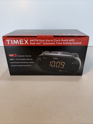 Timex T715 Dual Alarm Clock Radio AM/FM Large Display Redi-Set XBBU New ...