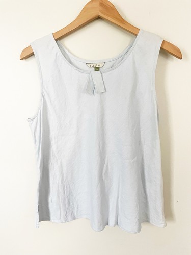 Chalet Light Blue tank top linen size XL artsy lagenlook sleeveless | eBay