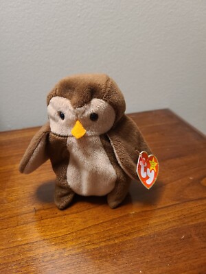 TY BEANIE BABY "HOOT" THE OWL BROWN #4073 WITH TAG AND PVC PELLETS | eBay