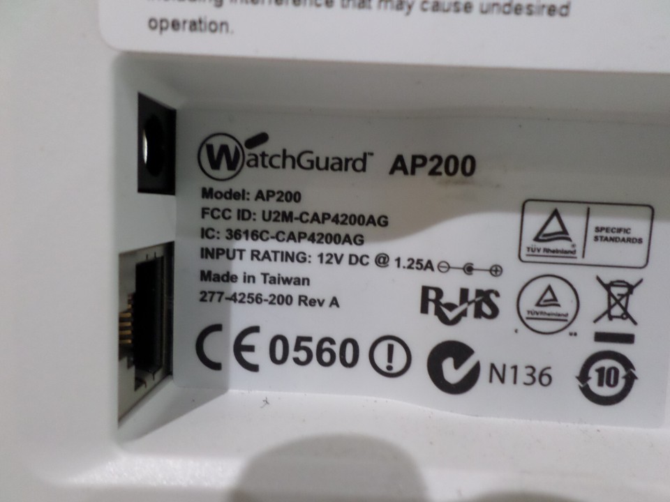 WatchGuard AP200 Dual Band Wireless Access Point 802.11n w/ Adapter | eBay