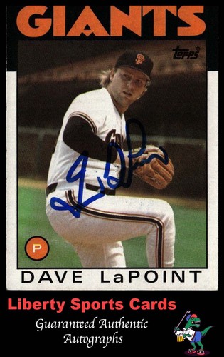 1986 Topps Dave LaPoint #551 Authentic Autographed Card San Francisco Giants | eBay