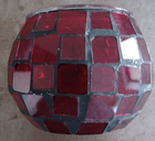 Red Mosaic Glass Candle Holder 3.55"×2.77" | eBay