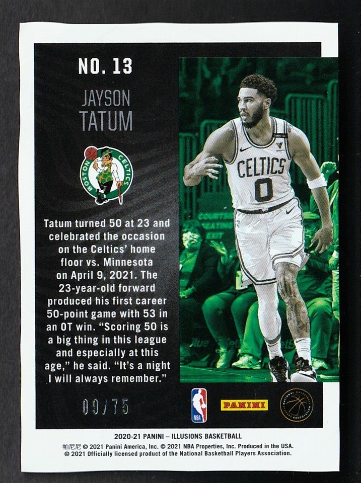 2020-21 Panini Illusions Season Highlights /75 Jayson Tatum Orange ...