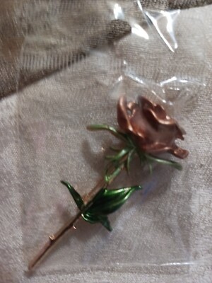 Gold Tone Single Rose Brooch | eBay