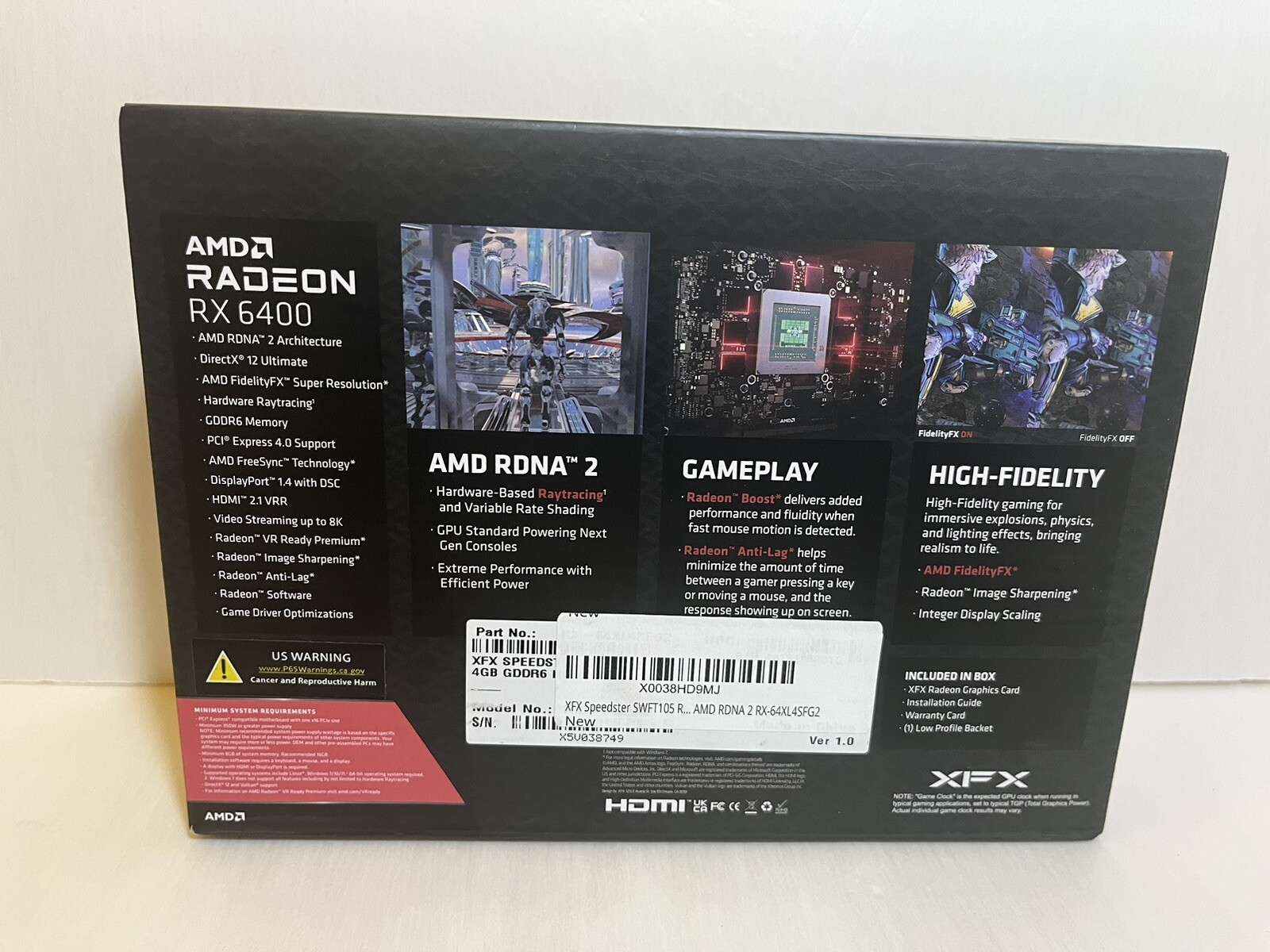 XFX Speedster SWFT 105 AMD Radeon RX 6400 Gaming 4GB GDDR6 Graphics ...