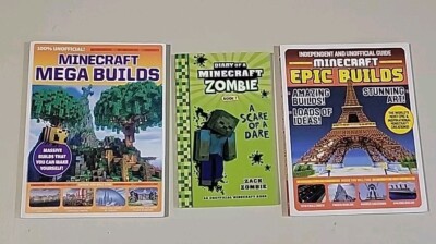 Minecraft Lot 3 Books Mega /Epic Builds Secret Unofficial Builders ...