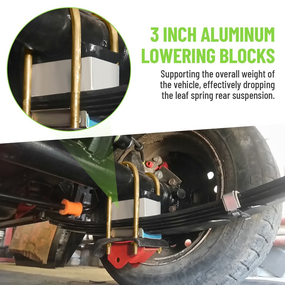 Universal 2"/ 3" /4" Drop with U-Bolts & Hardware Leaf Spring Lowering ...