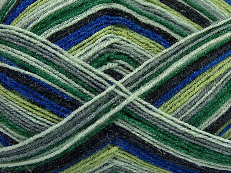100 Gram Magic Sock Yarn #67811 Green Grey Blue Ice Superwash Wool ...