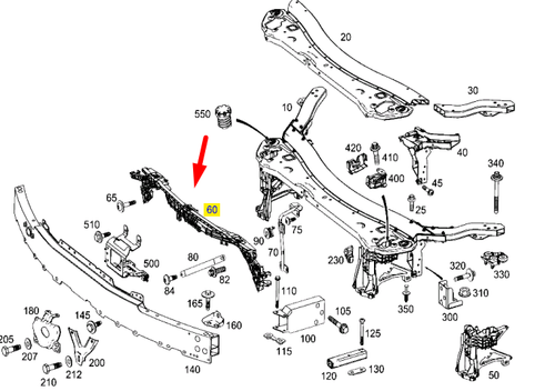 MERCEDES-BENZ E W213 Front Bumper Mounting Console A2136201701 NEW ...