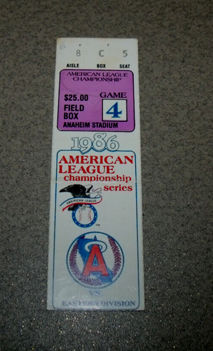 California Angels 1986 ALCS Game #4 Ticket Stub vs Boston Bobby Grich ...